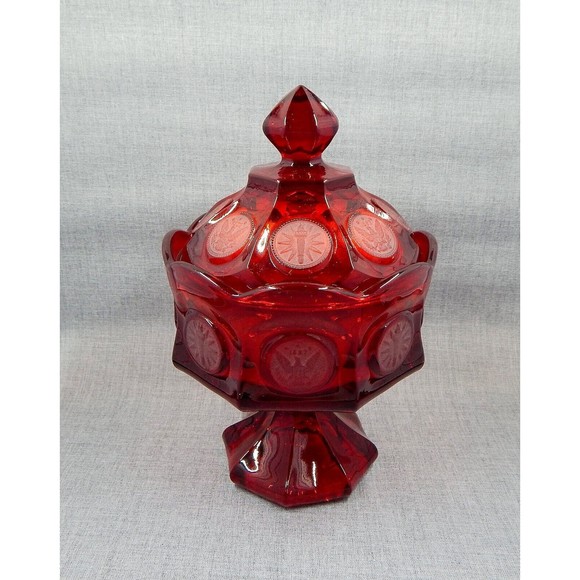 Fostoria | Accents | Fostoria Coin Ruby Red Glass Wedding Lidded Candy ...